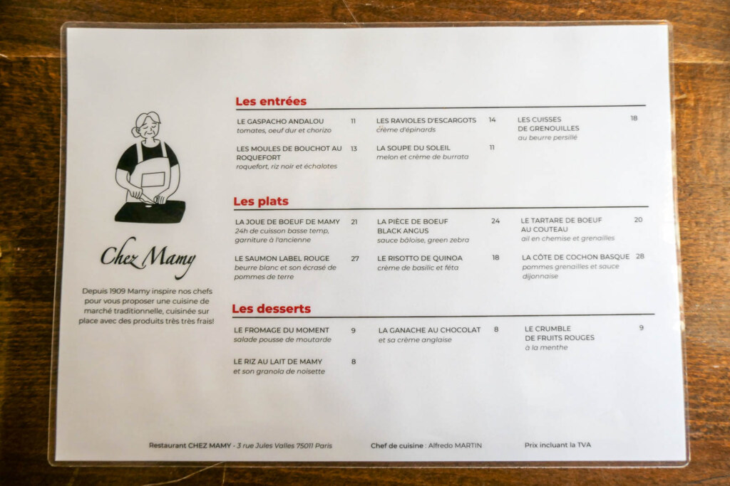 Un excellent déjeuner au bistrot Chez Mamy (Paris XIe) - Le blog de Lili